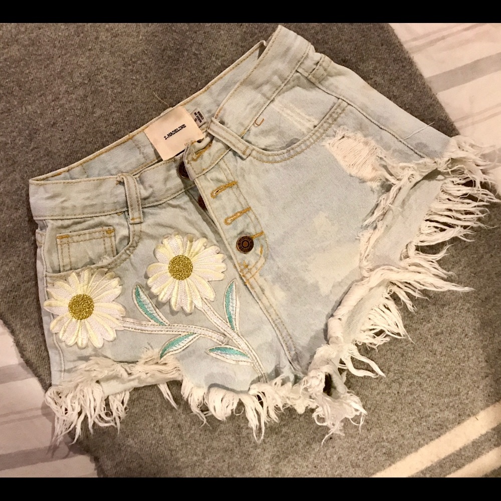 Distressed Micro Daisy Dukes - Gem